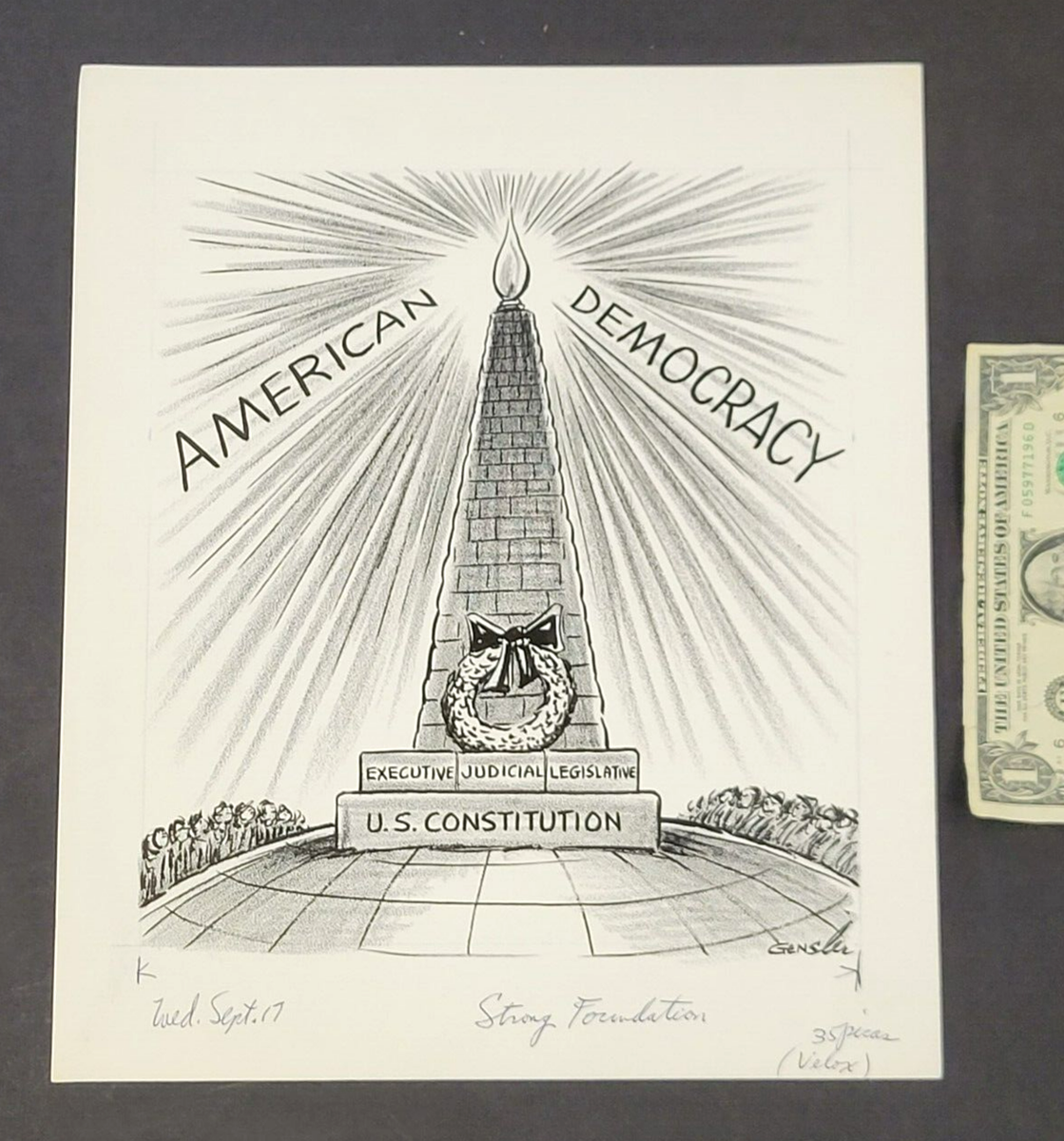 The Constitution Of The United States Cartoon 1935 Franklin D.