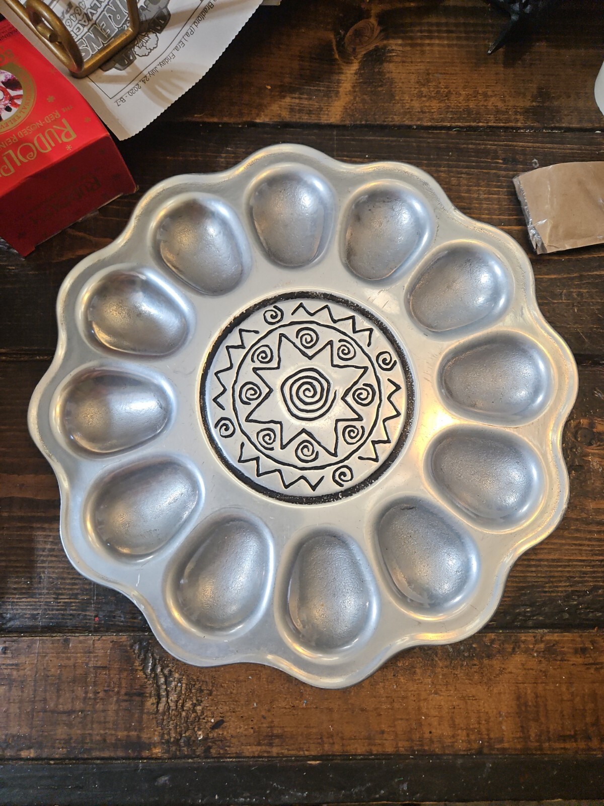 Vintage Wilton Armetale RWP Reggae Divided Egg Tray (Holds 12 ...