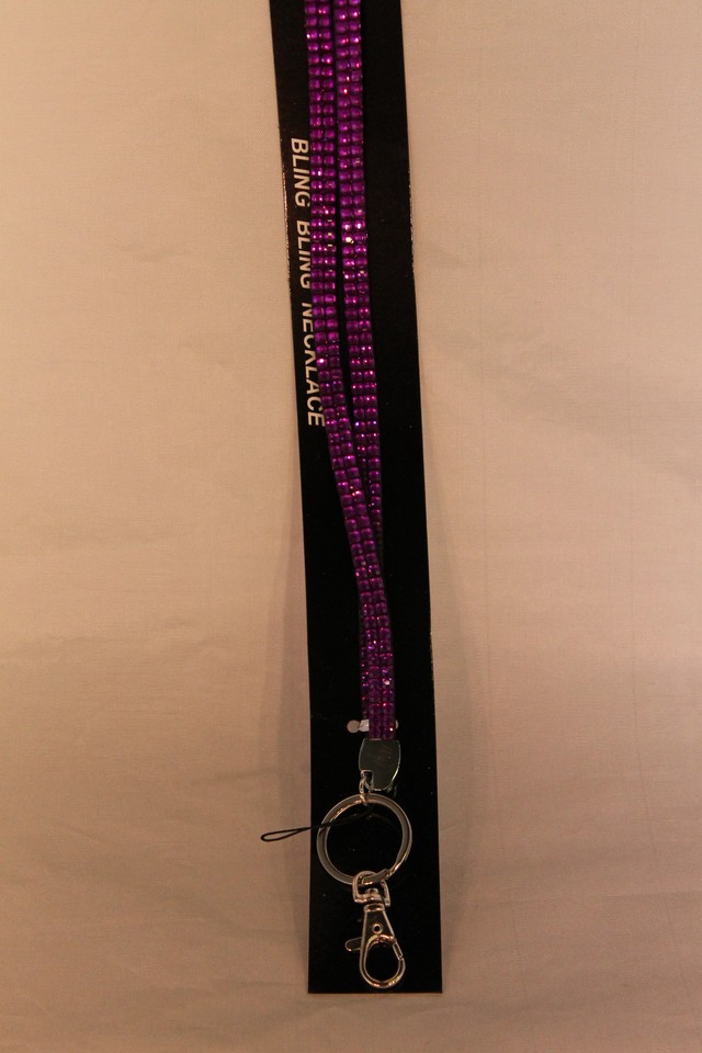 Rhinestone Bling Bling Lanyard with Keychain, Hook, & Loop Tie choose ...