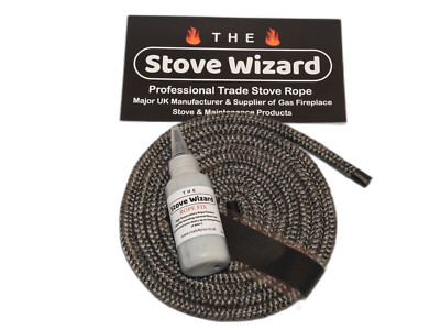 Stove Rope Door Seal Kit Black or White All Sizes Log Burner & Oven ...