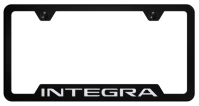 Acura Integra Logo Black Finish Notched License Plate Frame Official ...