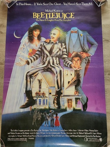 Beetlejuice Signed Michael Keaton, Baldwin & Burton 27x40 Full Size ...