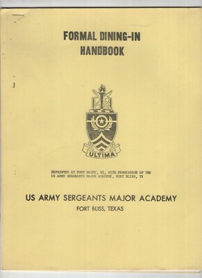 Formal Dining-In Handbook - US Army Sergeants Major Academy - Fort ...