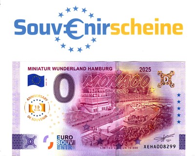 0 Euro Schein XEHA 2025-32 ANNIVERSARY MINIATUR WUNDERLAND HAMBURG ...
