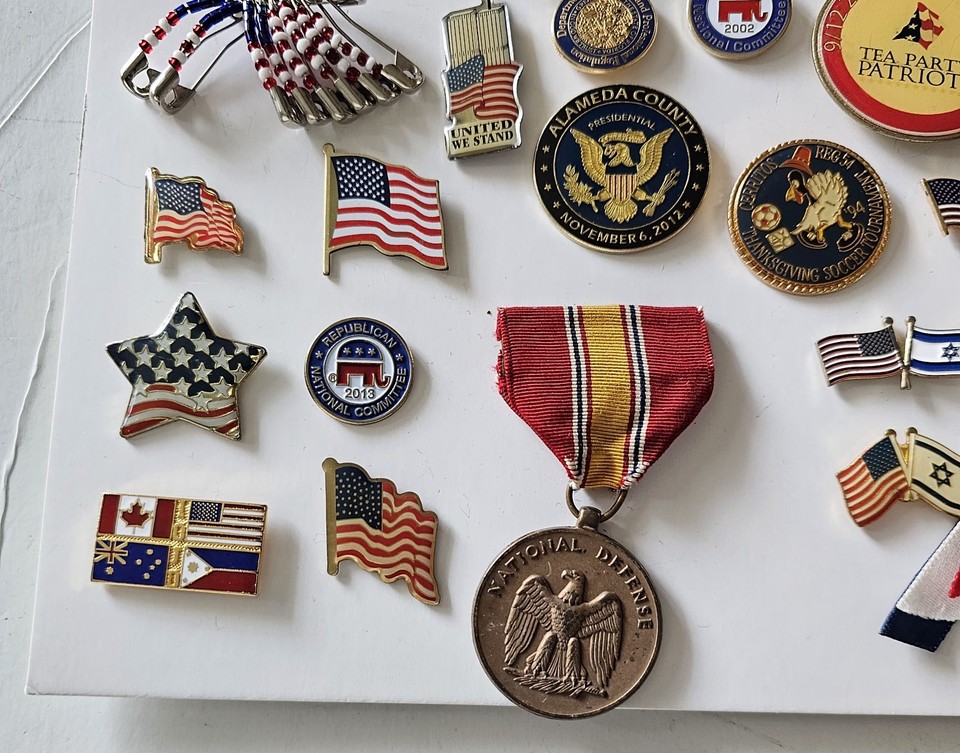 Vintage Mixed Lot of 40+ Push Back Lapel Pins Mixed Pins | eBay