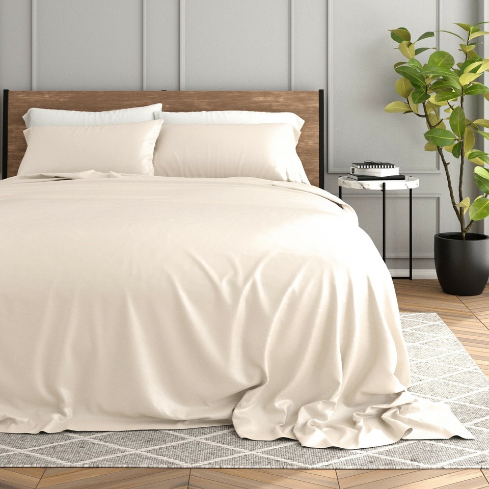Premium 4PC Soft and Breathable Bamboo Sheet Set by Kaycie Gray Hotel ...