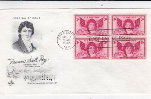 United States 1948 Francis Scott Key FDC Frederick Cancel unaddressed ...