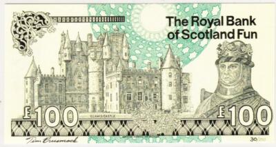 Tim Prusmack Money Art 100 Pounds Bank Of Scotland Superb Gem New ...