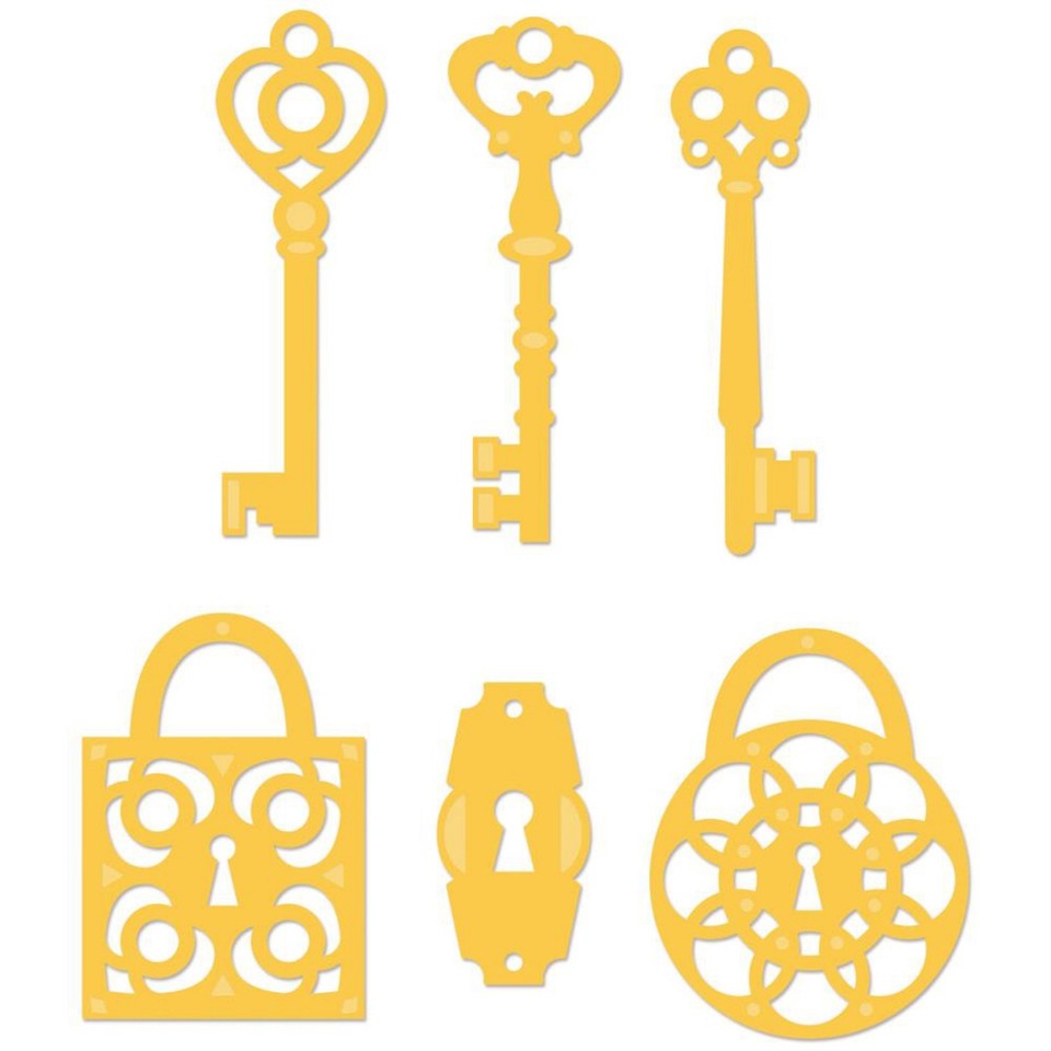Key & Lock Set 6 Dies Cutting Dies Kaisercraft Decorative Dies DD306 ...