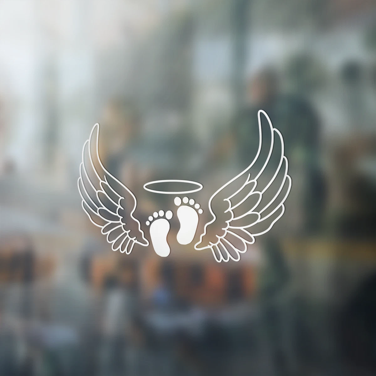 Baby Footprints With Angel Wings Tattoos