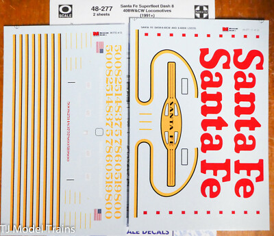 Microscale Decal #48-277 Santa Fe Warbonnet GE Dash 8 and Dash 9 ...