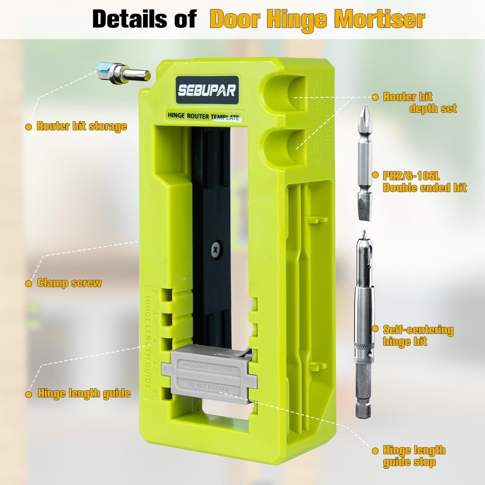 Door Hinge & Door Latch Installation Kit, Door Hinge Mortiser Template ...