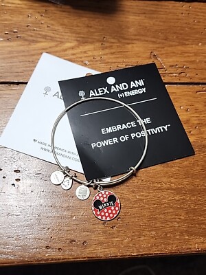 Alex And Ani Minnie Mouse Bangle Bracelet Silver Tone Disney Parks | eBay