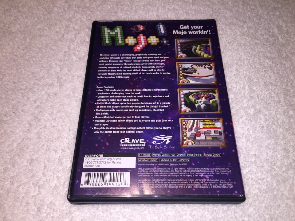 Mojo (Sony PlayStation 2, 2003) PS2 Black Label Complete LN Perfect ...