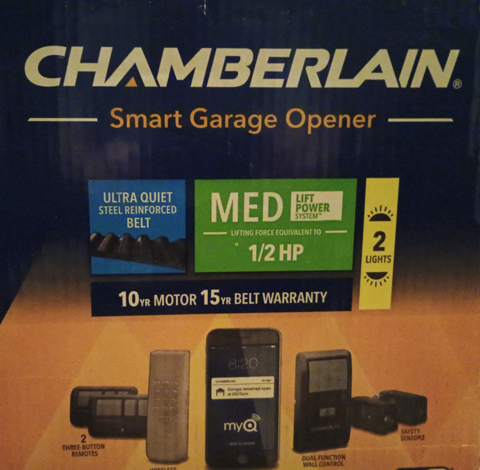 CHAMBERLAIN B550 1/2HP BELT DRIVE SMART GARAGE DOOR OPENER | eBay