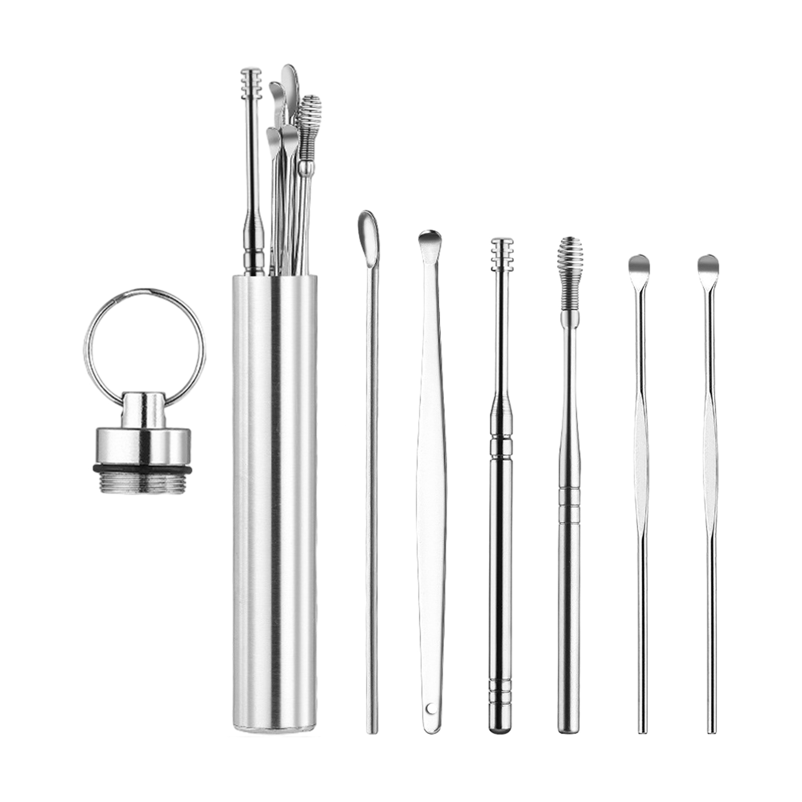6pcs Professional Stainless Steel With Storage Bucket Ear Cleaner ...