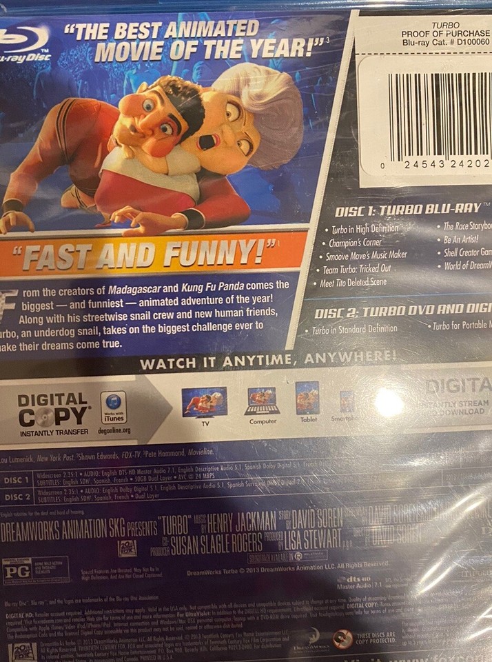 Dreamworks Turbo Blu-ray Promo Sealed | eBay