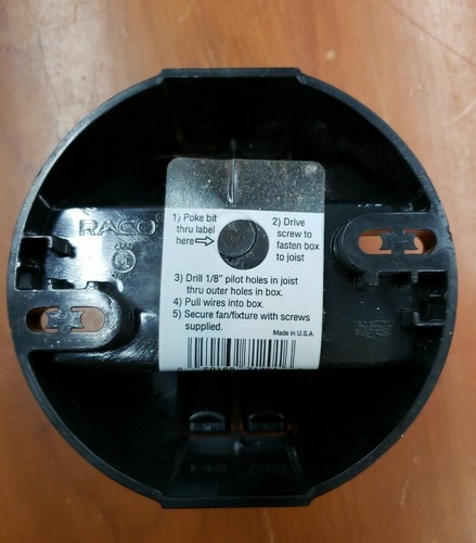 RACO 7120 Round Non-Metallic Ceiling Fan & Fixture Saddle Box, 4" | eBay