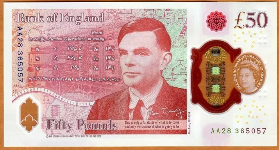 Great Britain 50 pounds Banknote. Single UK 50 Pounds GBP 2021 QEII Cir ...
