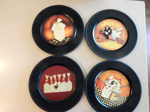 SET OF 4 Fat Chef 12" PLASTIC DECO Plates Kitchen Decor (#V122) | eBay