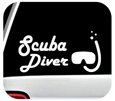 Scuba Diver Decal Diving Sticker dive snorkel mask tanks Fins F1068 | eBay