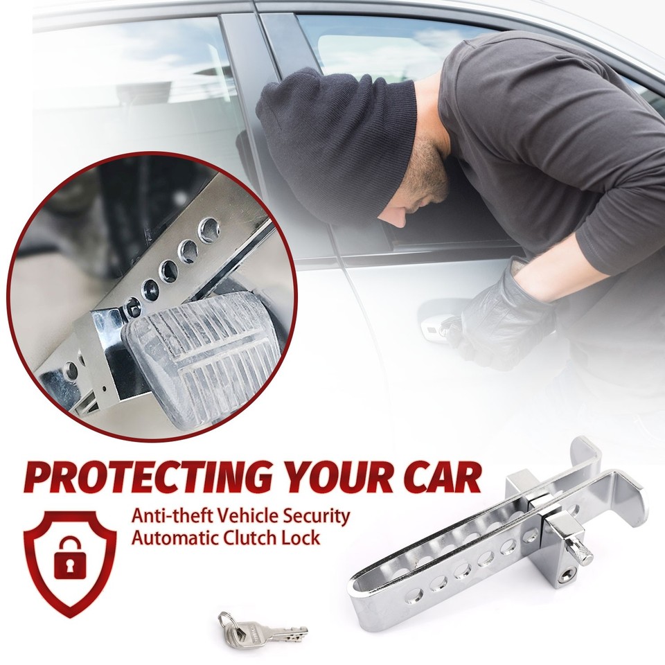 Stainless Steel Brake Pedal Lock Security Car Auto Clutch Lock Anti ...