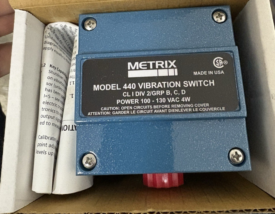 METRIX 440DR-2000-0005 Electronic Vibration Switch New!!!! | eBay