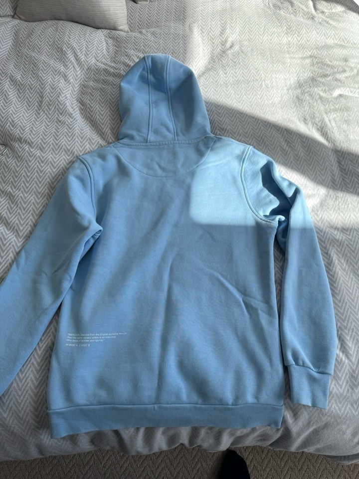 Mercier Blue Men’s Patch Hoodie Small | eBay UK