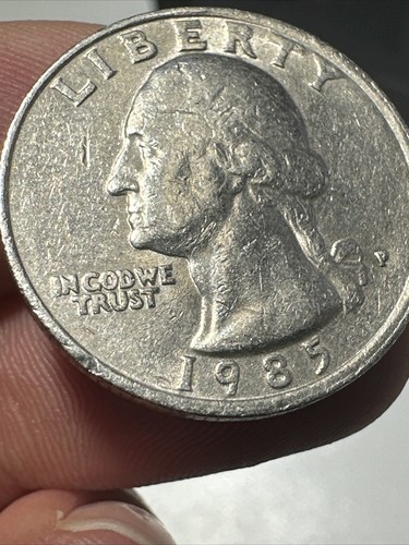 1985 Quarter Dollar P Washington Coin Great Condition Error On In God ...