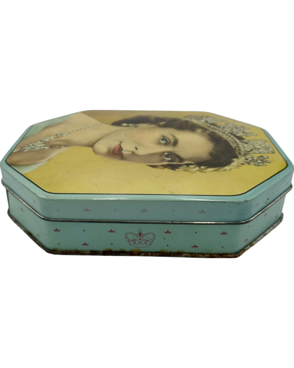 Vintage Queen Elizabeth II 1953 Coronation Tin Metal Box Royal United ...
