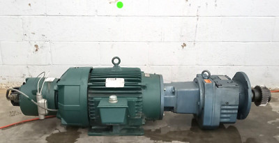RELIANCE INVERTER DUTY MOTOR W/GEAR DRIVE &STEARNS BREAK ASSEMBLY | eBay