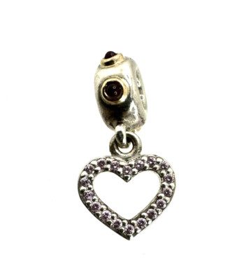 Pandora Be My Valentine Sterling 14K Rhodolite Garnet CZ Dangle Charm ...