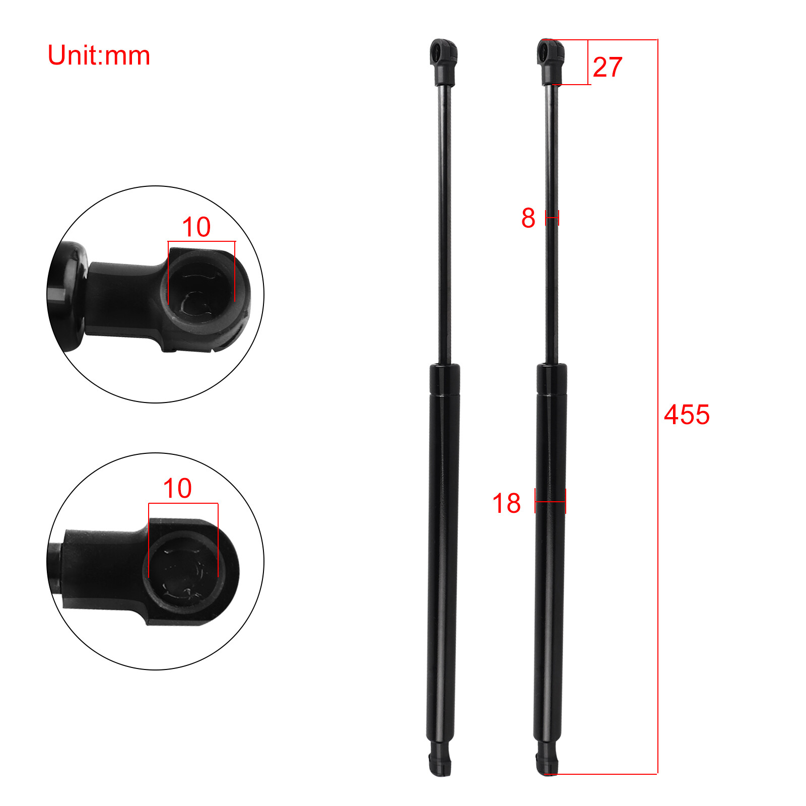 2x Rear Tailgate Gas Struts for Toyota Corolla ZZE122 2001-2007 ...