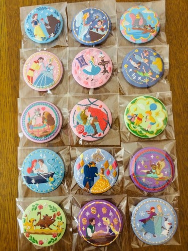 All 15 types of characters embroidery Button Badges set Disney | eBay ...