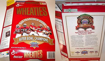 1994 San Francisco 49ers Super Bowl 29 Cereal Box vvv97 | eBay