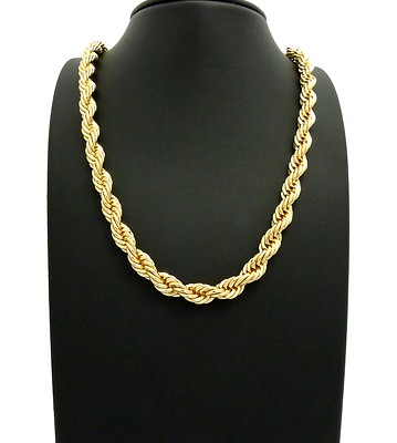 Unisex 80's Hip Hop Style Hollow 8mm Various Size Rope Chain Necklace ...