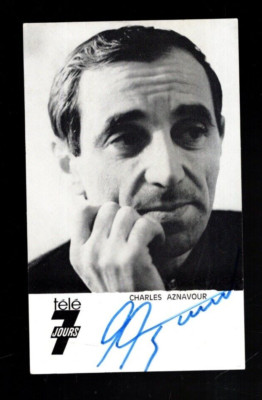 Carte postale AZNAVOUR avec signature manuscrite. | eBay