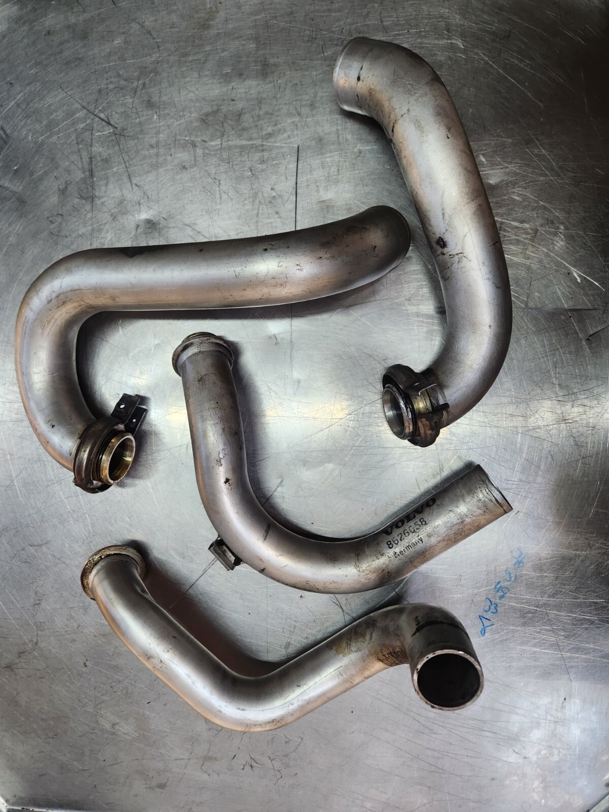 K16 VOLVO AIR TURBOCHARGER INTAKE TUBE INTERCOOLER PIPE HOSE SET OF 4 ...