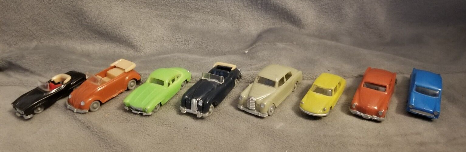 Lot of 8, 1/87, HO Scale, VTG 60's Marx E.L.M Autos, All European, NICE ...