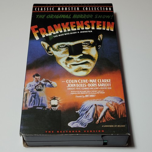 Frankenstein 1931 Classic Monster Collection VHS Boris Karloff Free ...