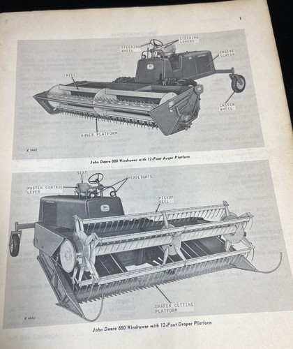 John Deere 880 Hydro Windrower Farm Tractor Owner & Maintenance Service ...