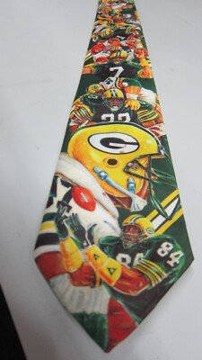 Vintage 1990 Ralph Marlin Green Bay Packers Football Men's Neck Tie ...