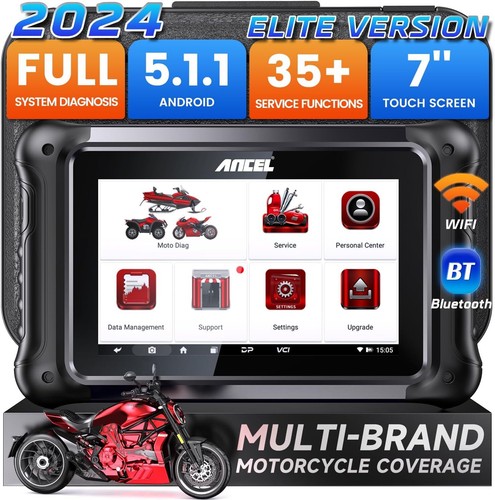 ANCEL MT700 Motorcycle Diagnostic Obd2 Scanner All System ABS Bleed ...