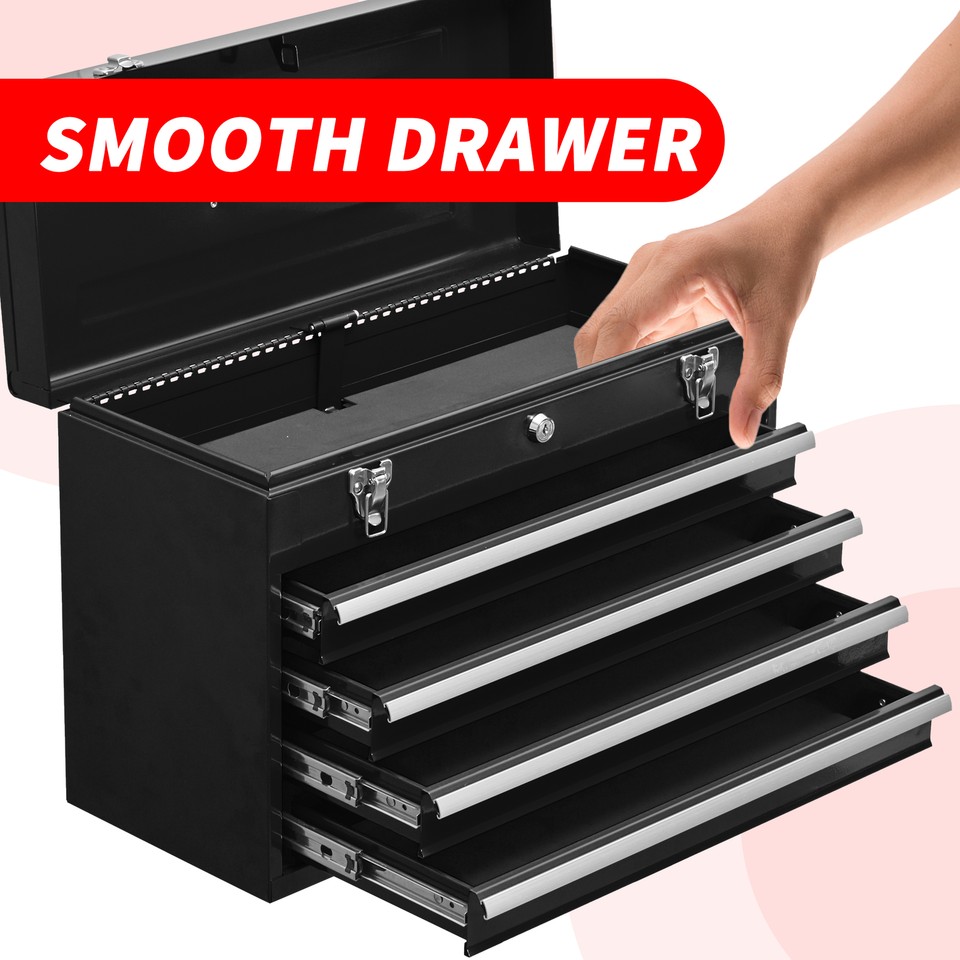 20 Inch Tool Box Portable 4 Drawers Tool Cabinet Organizer with Lock ...