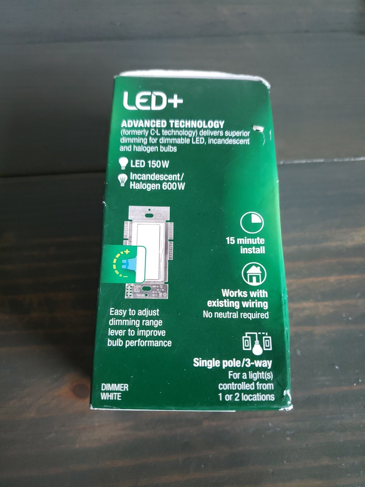 Lutron Diva DVCL-153PR-WH 120V Single Location or 3Way CFL/Digital LED ...