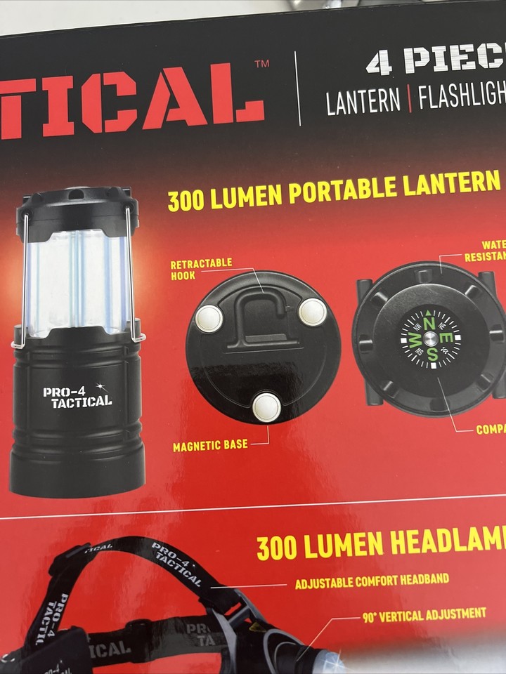 Pro 4 Tactical Survival Set With Lantern/flashlight/multi Tool Pliers ...