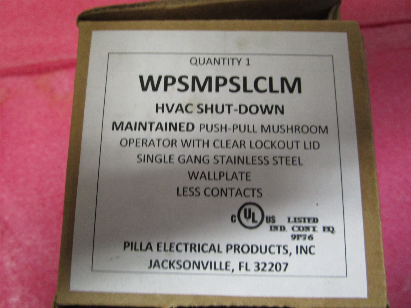 Pilla Electrical Single-Gang Emergency Push-Pull Boiler Shut-Down ...