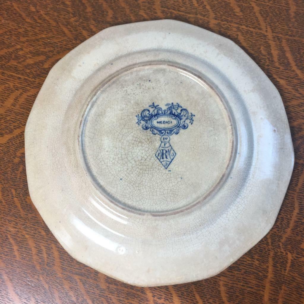 Antique 1800s VENABLES & BAINES Medici Blue Transferware 9 1/2" Plate ...