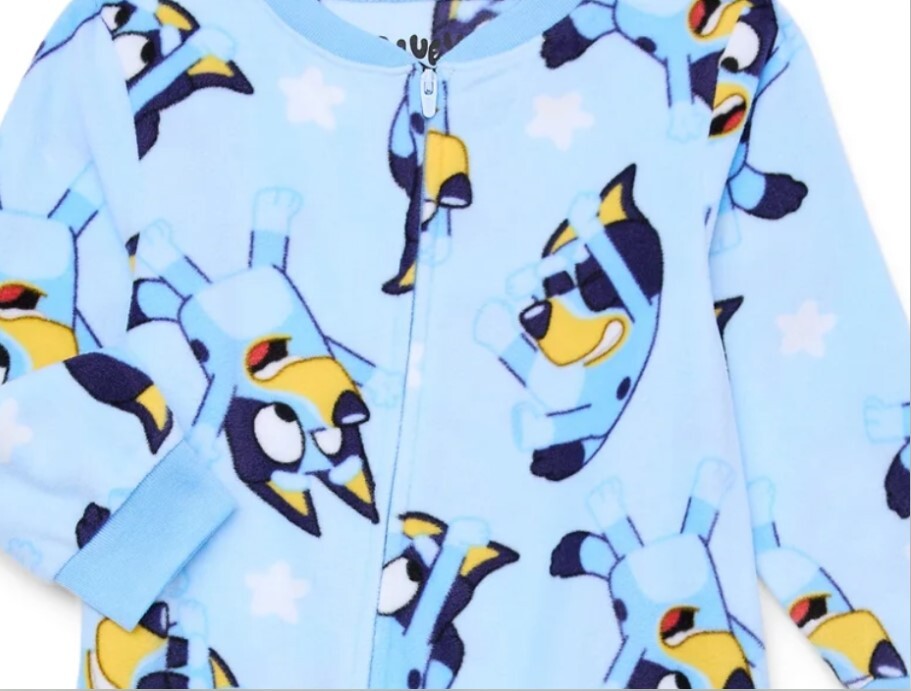 Bluey Toddler Boy's Fleece Footed Character Fleece Pajama Sleeper | eBay