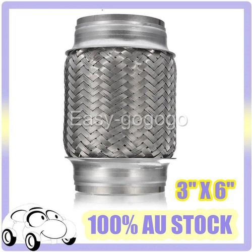 3" INCH ID X 6" INCH Long Stainless Steel Exhaust Flex Joint Tube Pipe ...